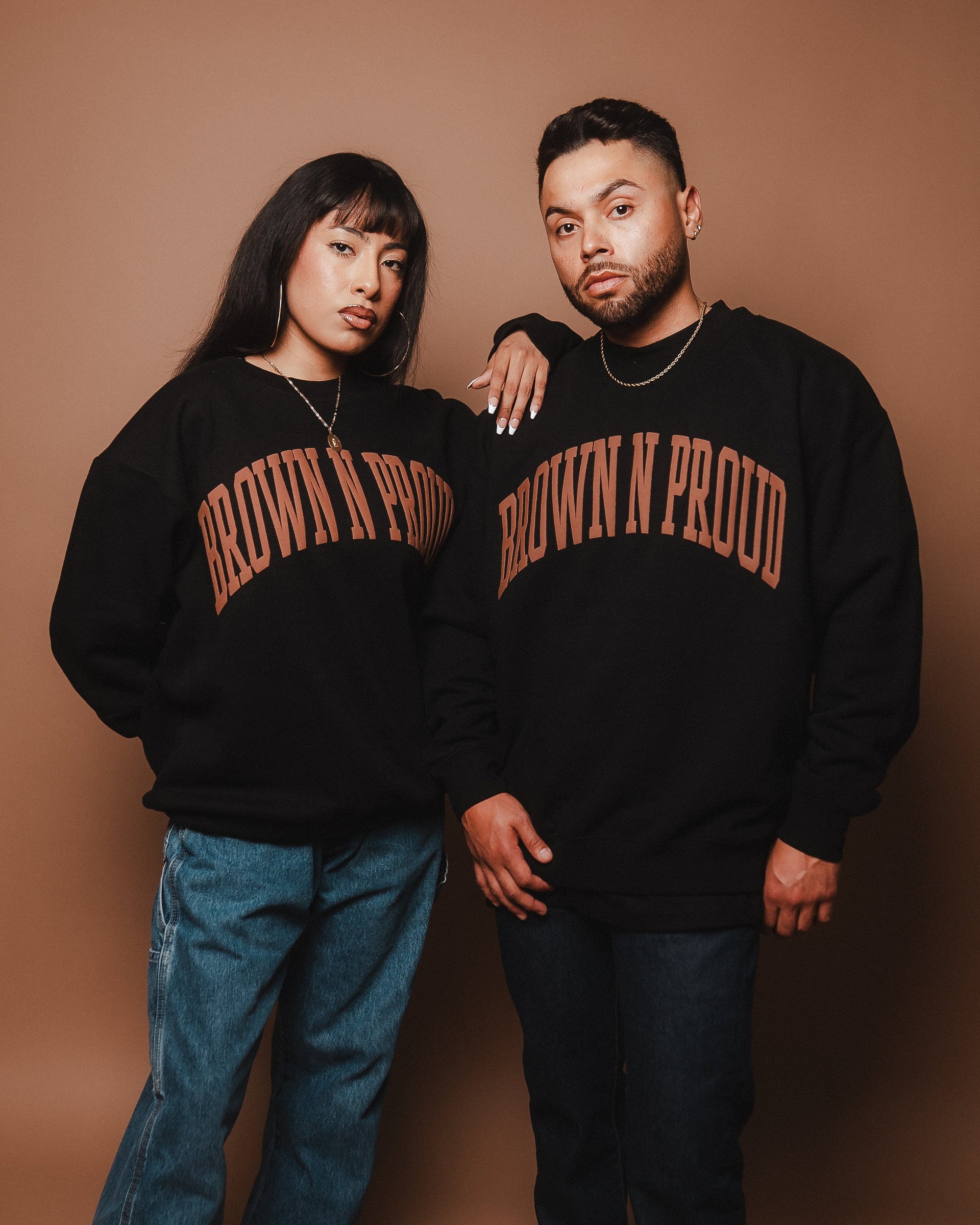 BNP CREWNECK SWEATER (Black) – Brown N Proud